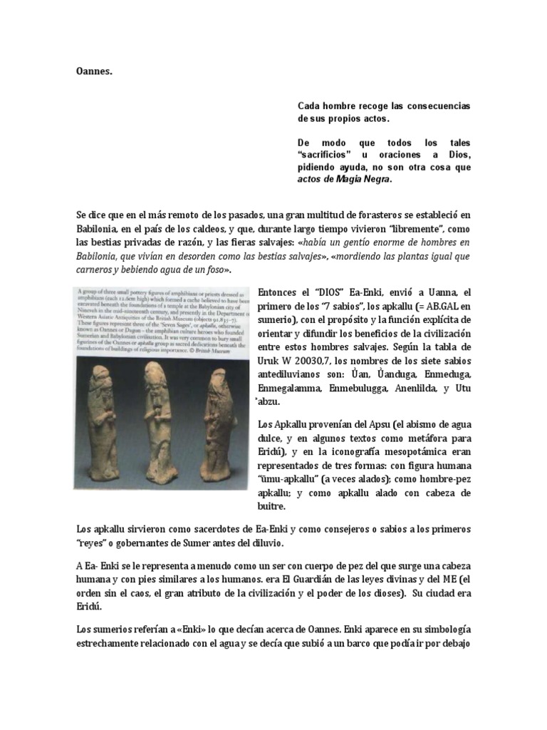 Oannes: El Civilizador de Sumerios | PDF | Sumeria | Mitología