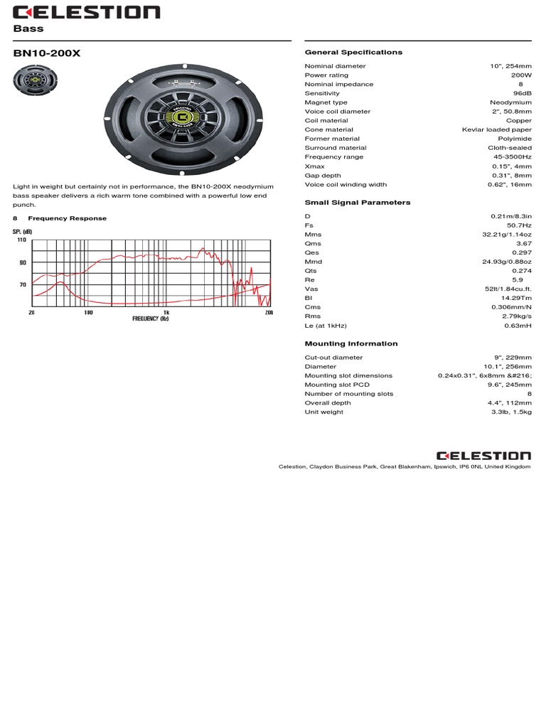 BN10 200X PDF | PDF | Loudspeaker | Electromagnetism