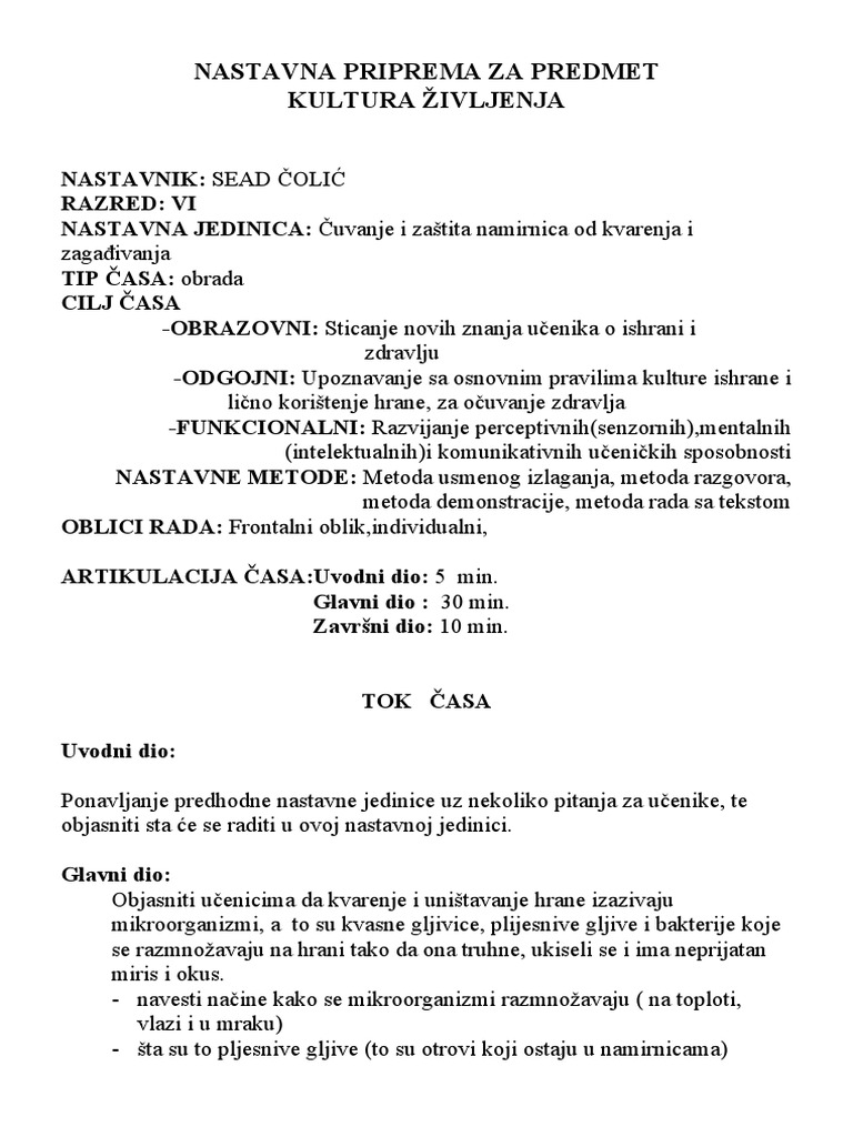 18 Cuvanje I Zastita Namirnica Od Kvarenja I Zagađivanja | PDF