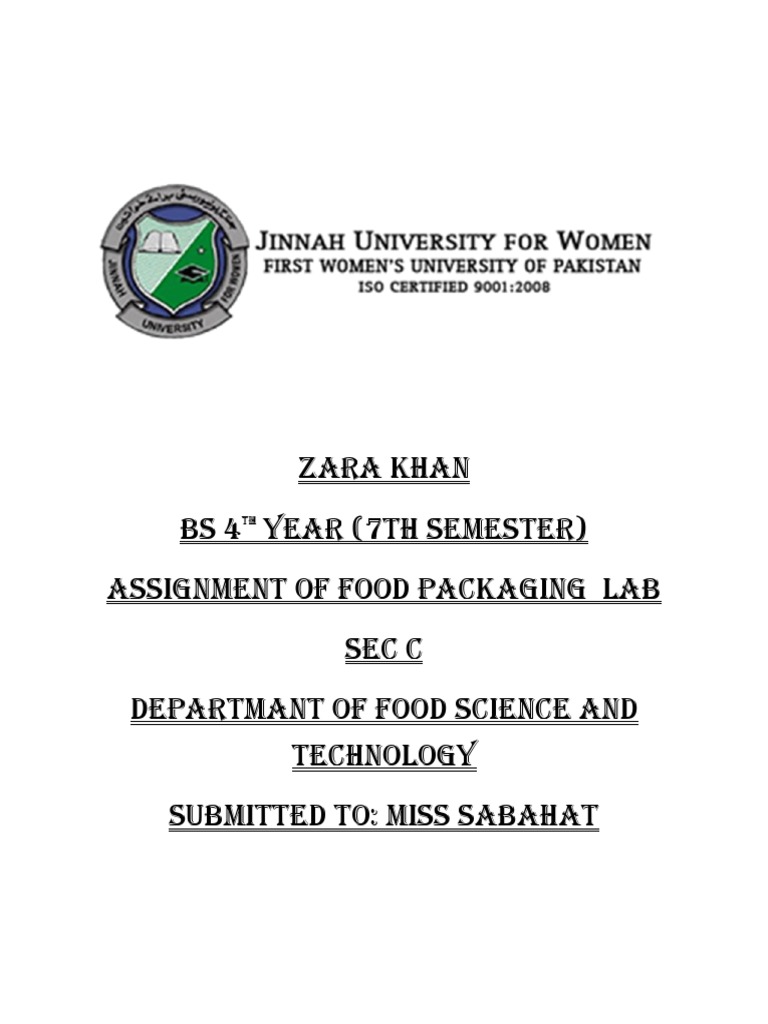 Lab Assignment of Packaging | PDF | Packaging And Labeling | Calibration