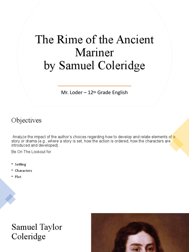 The Rime of The Ancient Mariner by Samuel Coleridge: Mr. Loder - 12 ...