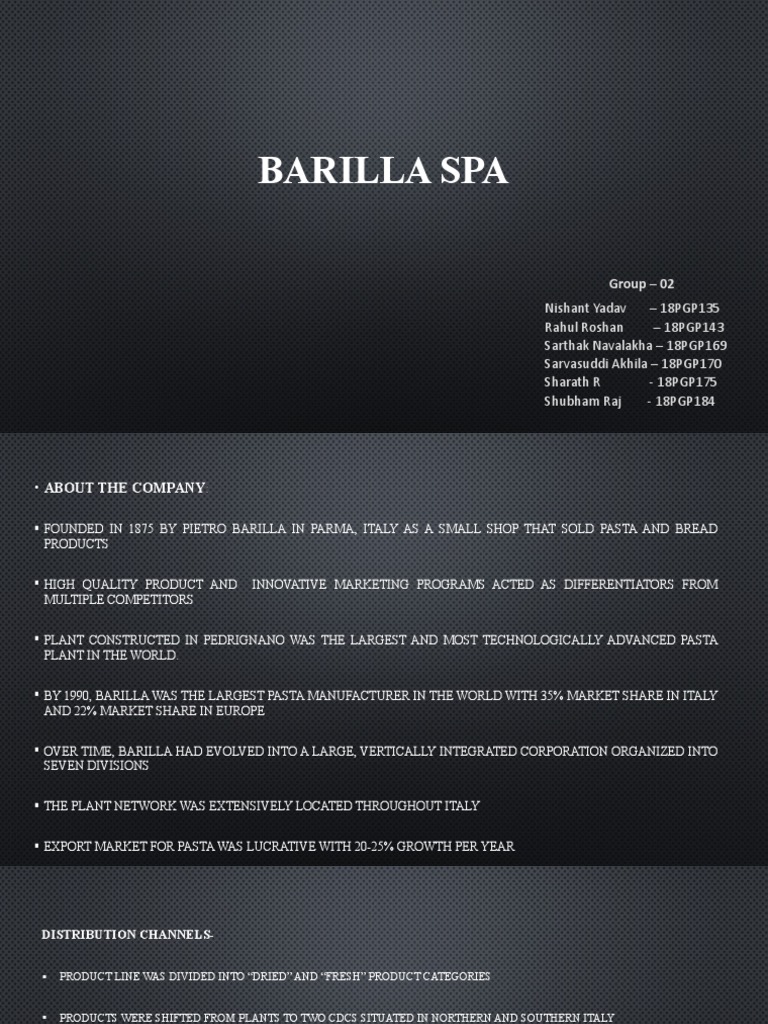 SecC Group02 Barilla | PDF | Inventory | Supermarket