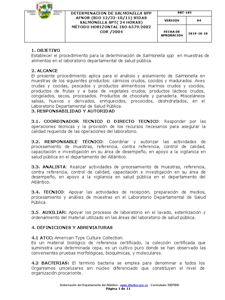 Determinacion Salmonella Vidas 24 Horas SPT | PDF | Salmonela | Naturaleza