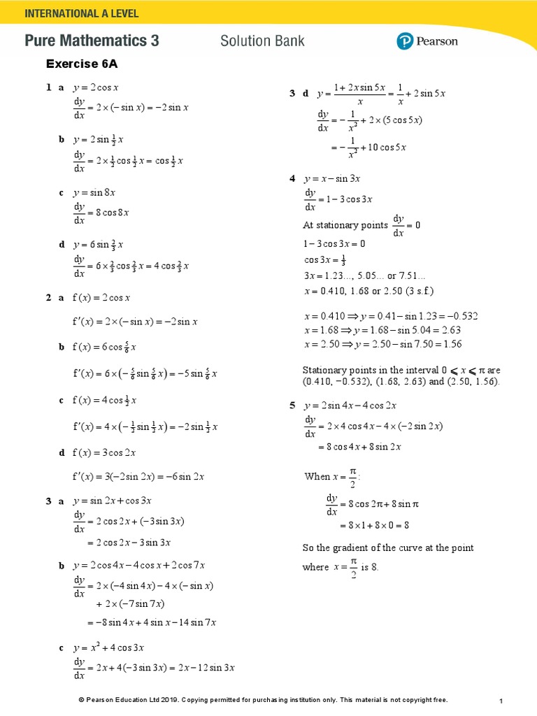 Ial Maths p3 Ex6a | PDF | Mathematical Objects | Elementary Mathematics
