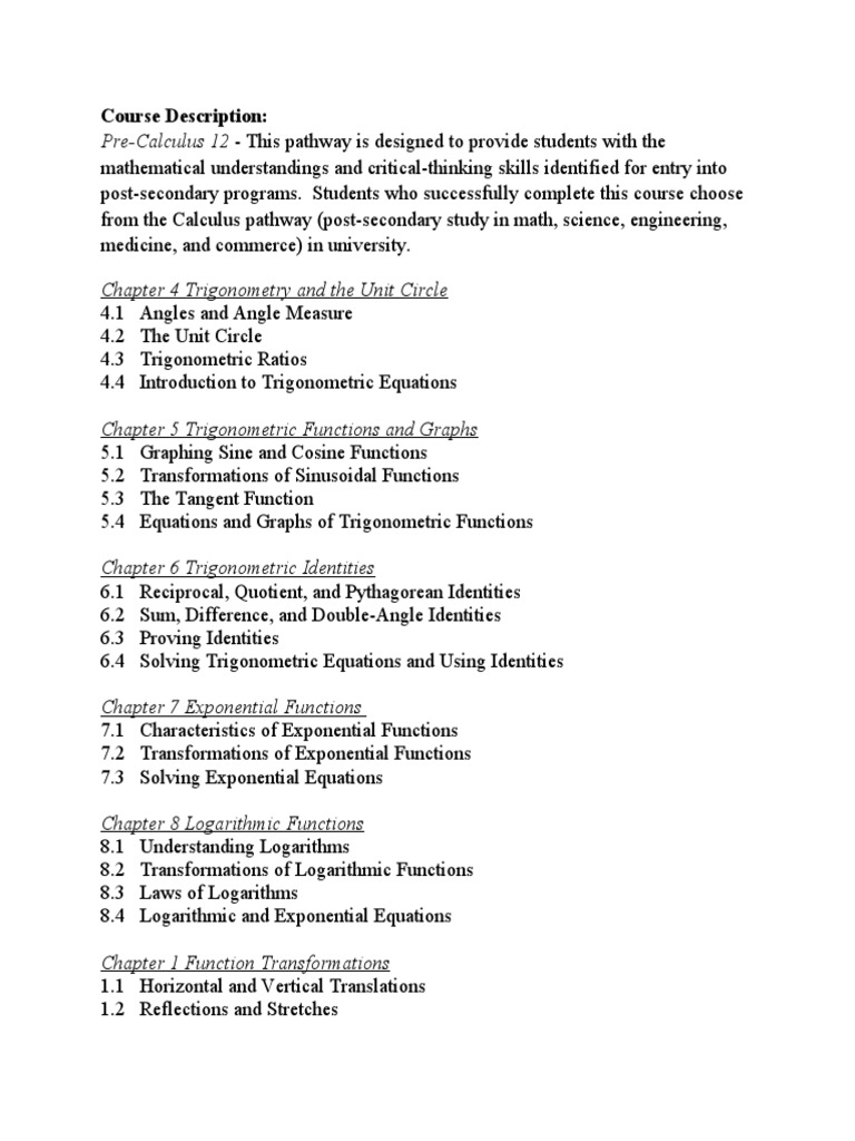 PC 12 Course Outline | PDF