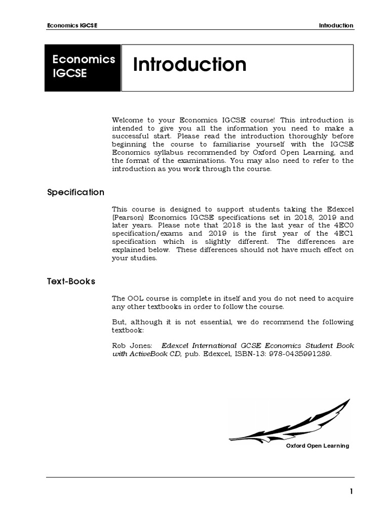 Economics Igcse 4ec0 4ec1 Introduction Pdf Price Elasticity Of Demand Demand