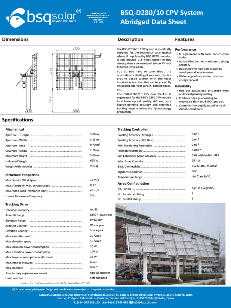 Datasheet-BSQ-D280-10TL CPV Sun System-v2.1-2T PDF | PDF | Nature
