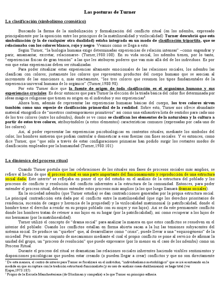 Turner - Resumen - Proceso Ritual | PDF | Conflicto (proceso) | Rituales