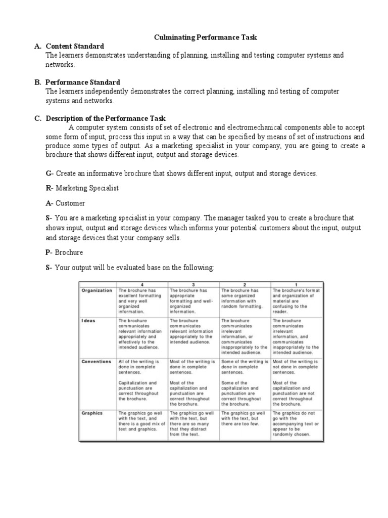 Culminating Performance Task | PDF