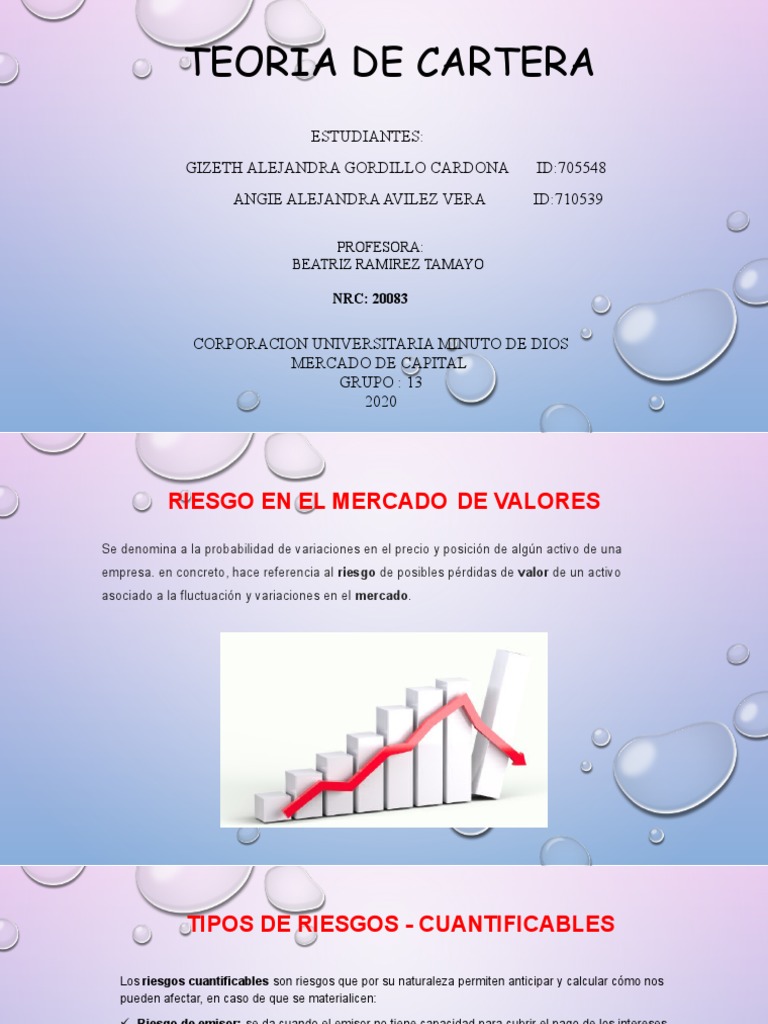 Diapositivas Teoria de Cartera | PDF | Inversiones | Economias