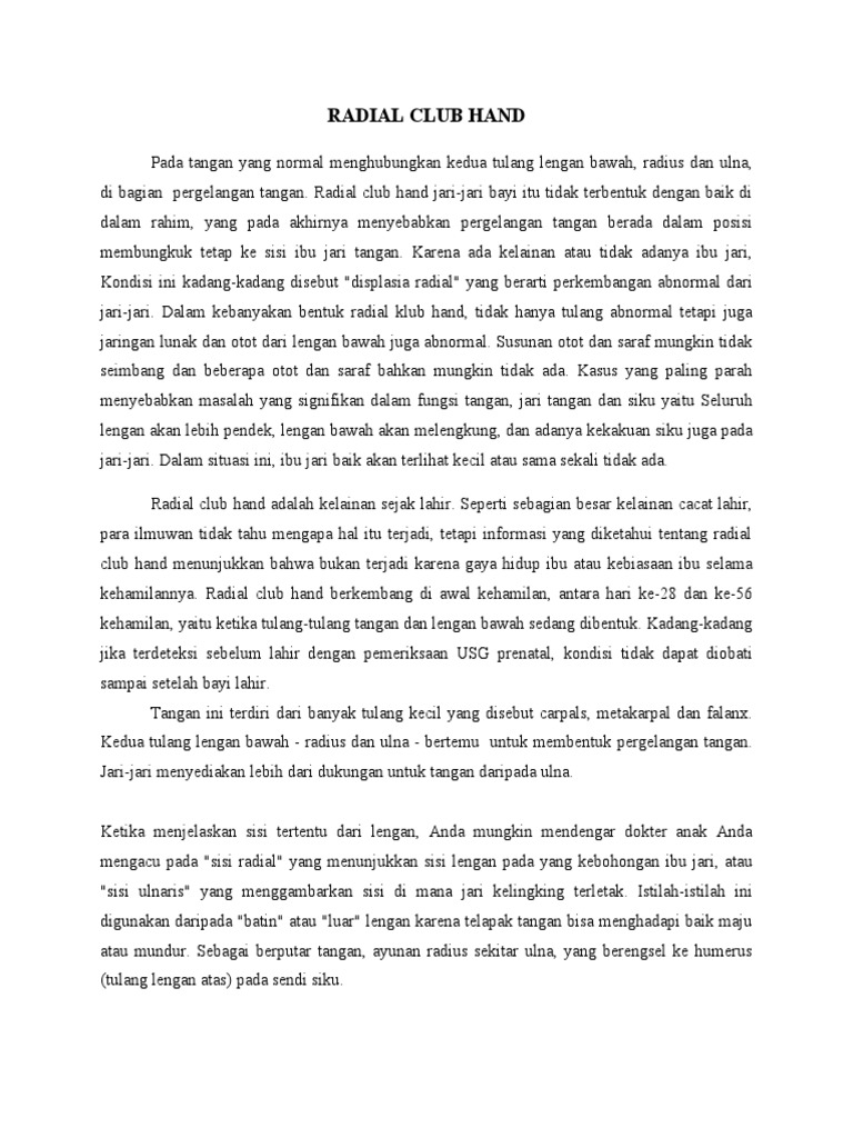 RADIAL CLUB HAND Pada | PDF