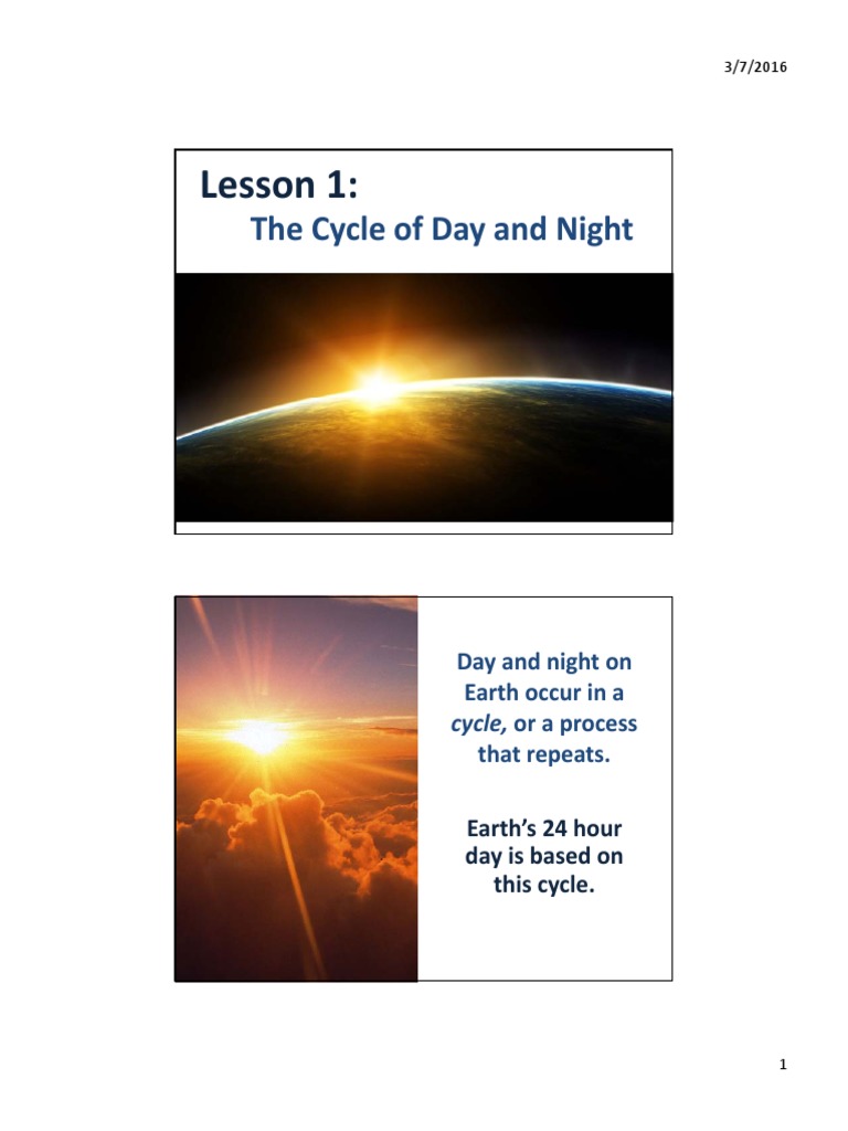 01 The Cycle of Day and Night | PDF | Rotation | Night