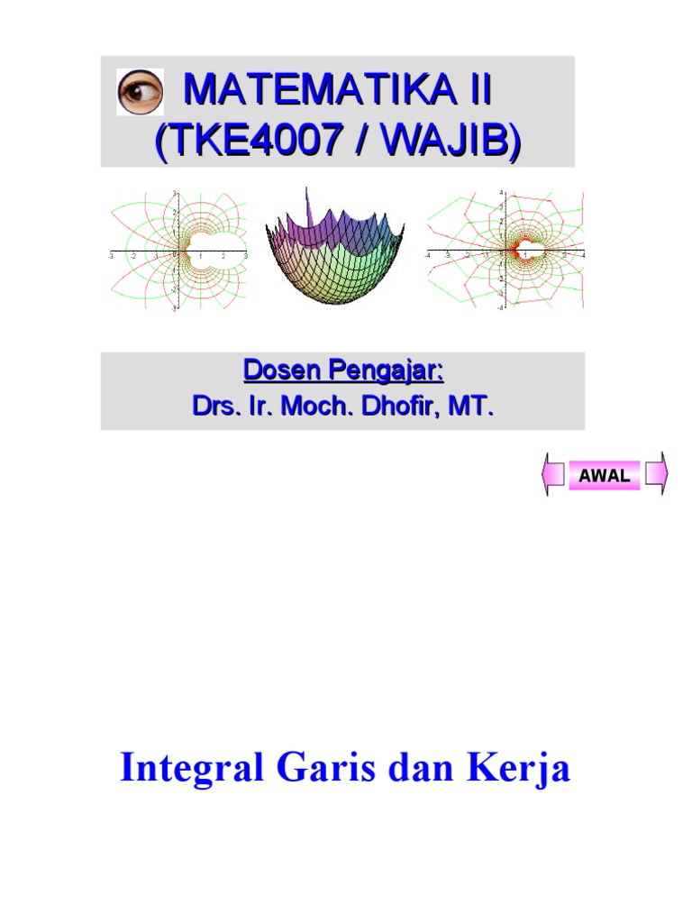 Integral Garis dan Kerja dalam Matematika II | PDF