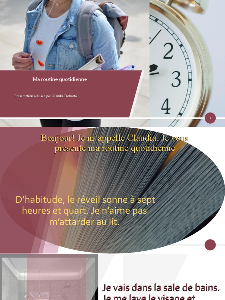 Routine Quotidienne de Claudia | PDF