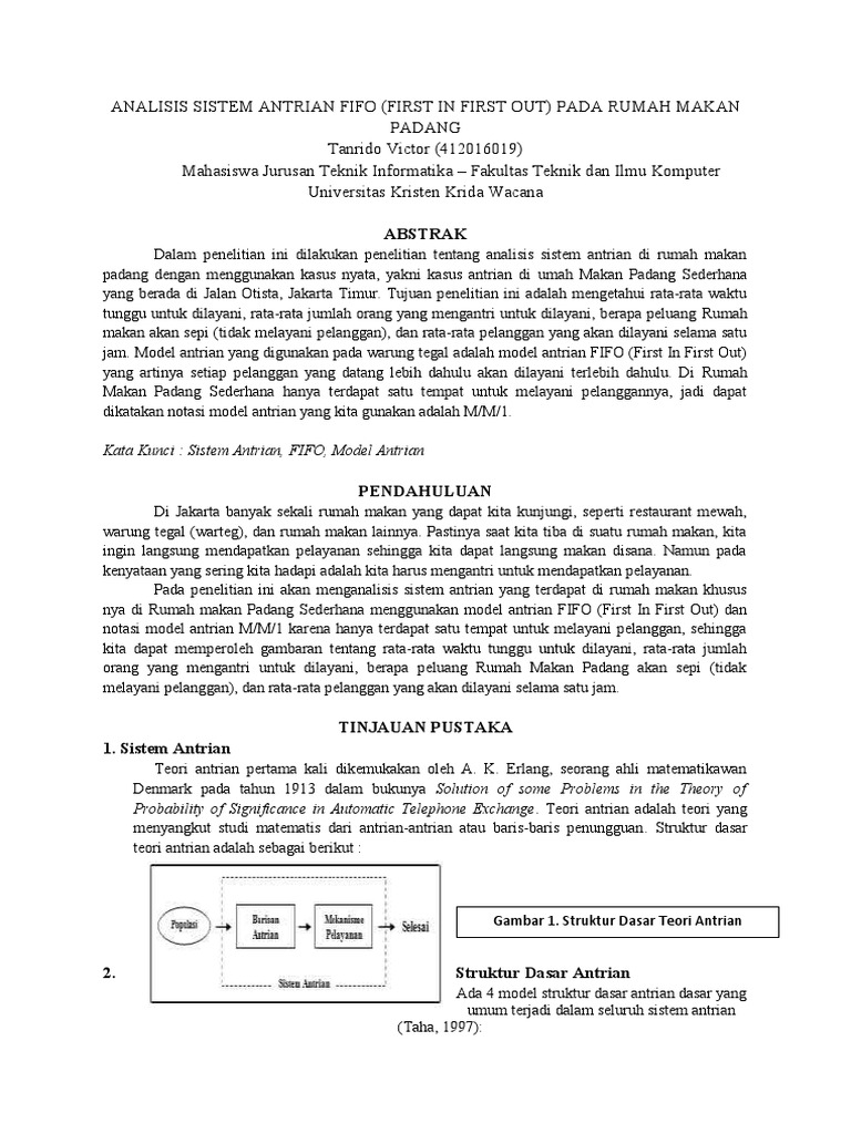 Analisis Sistem Antrian Fifo | PDF