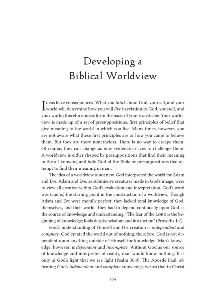 Developing A Biblical Worldview | PDF | Jesus | God