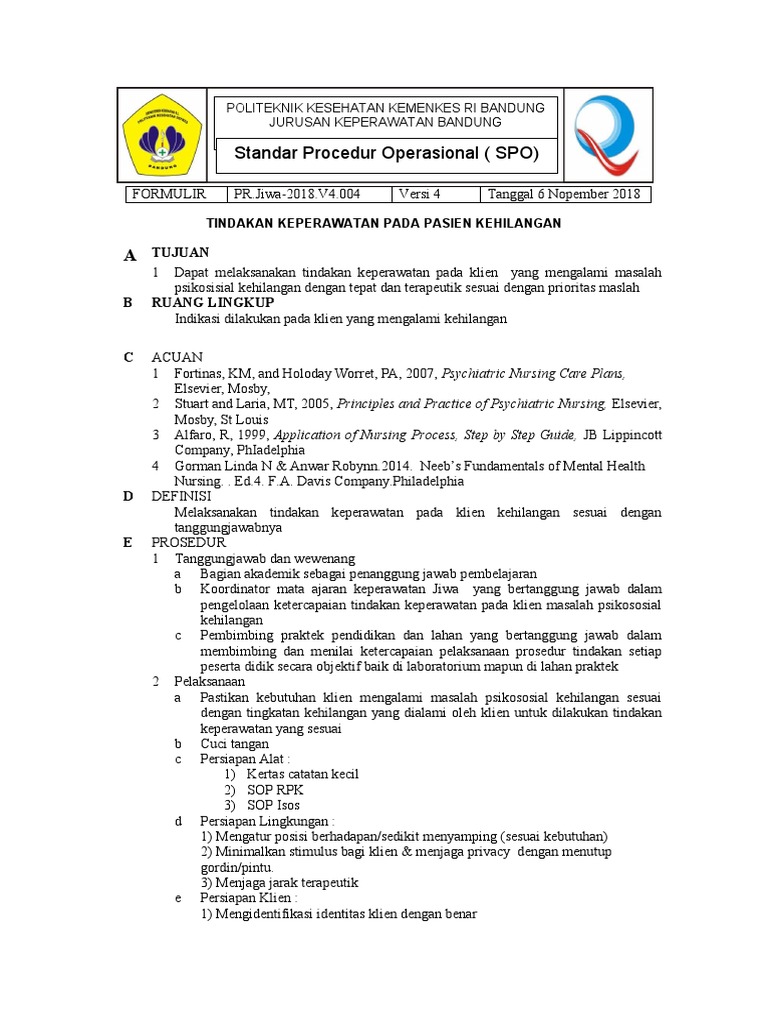 SOP KEHILANGAN Kepnjiwa | PDF