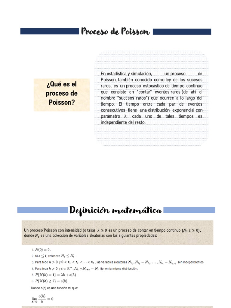 Proceso de Poisson | PDF | Distribución de veneno | Enseñanza de matemática