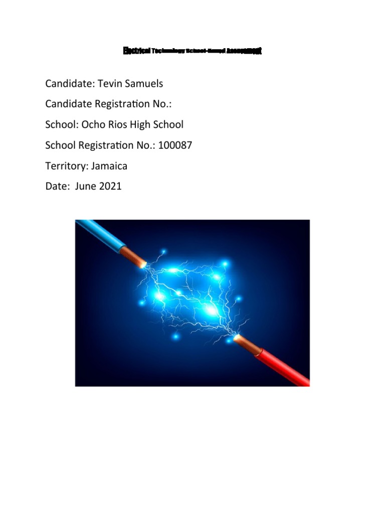 Electrical Technology School-Based Assessment Tevin Samuels | PDF ...