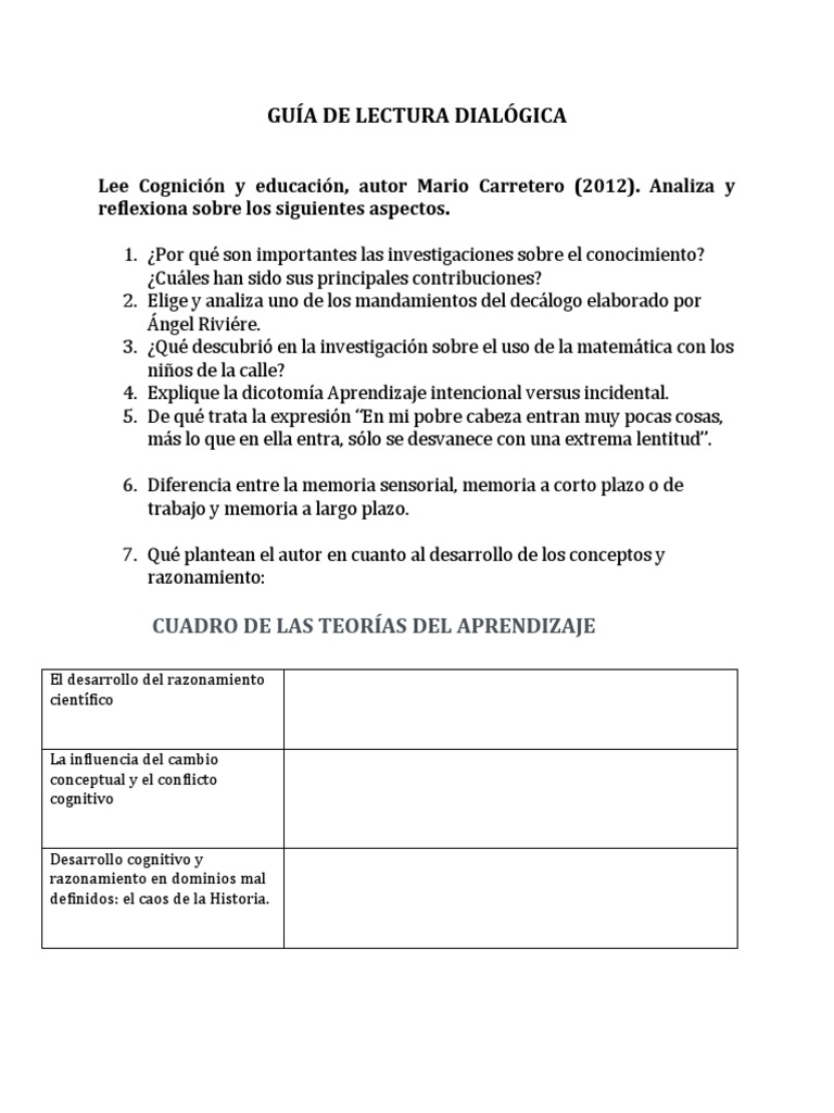 Guia de La Lectura | PDF