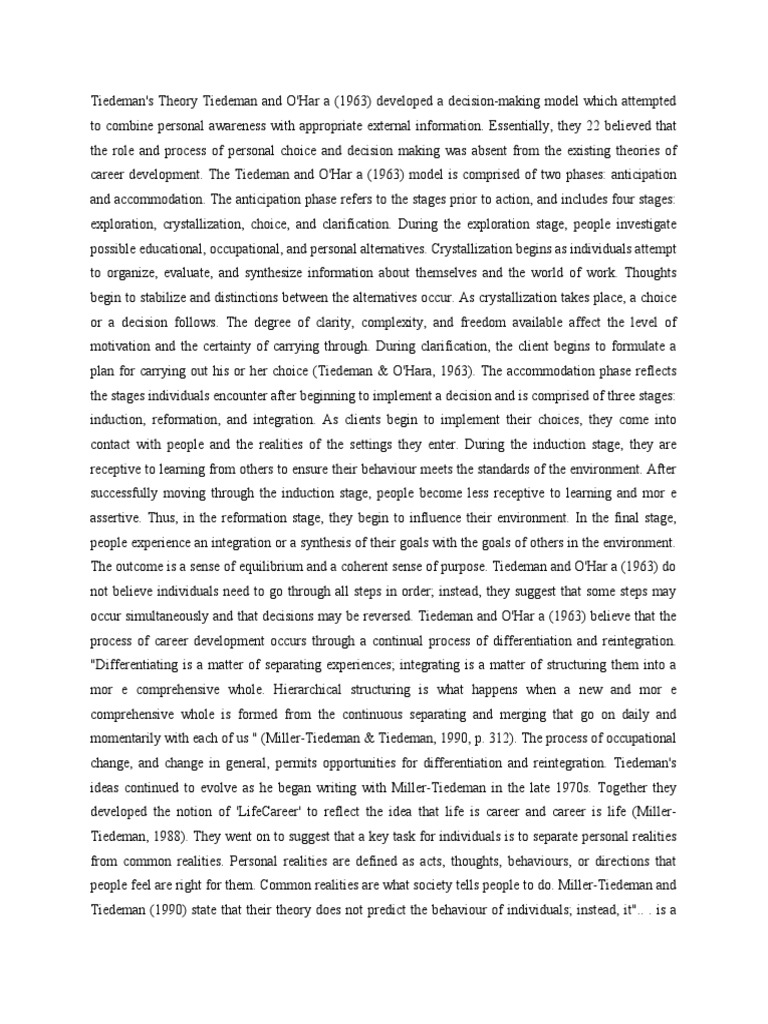 Tiedeman | PDF | Choice | Decision Making