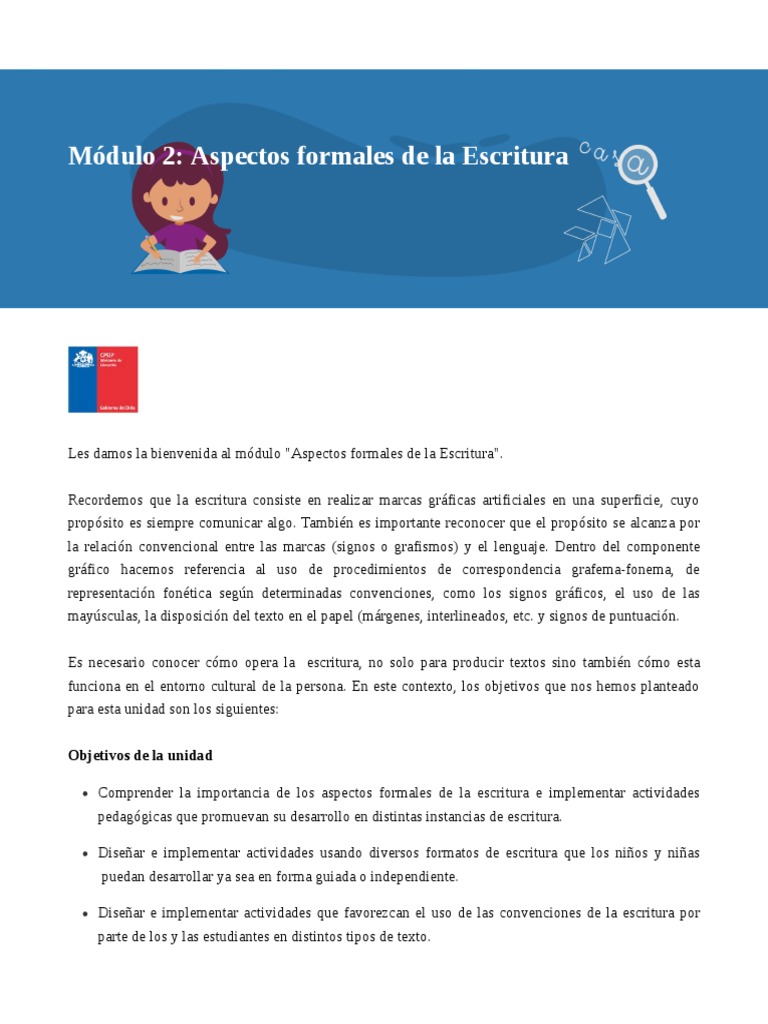 Modulo 2 Aspectos Formales de La Escritura QoE8u8aX | PDF | Escritura ...