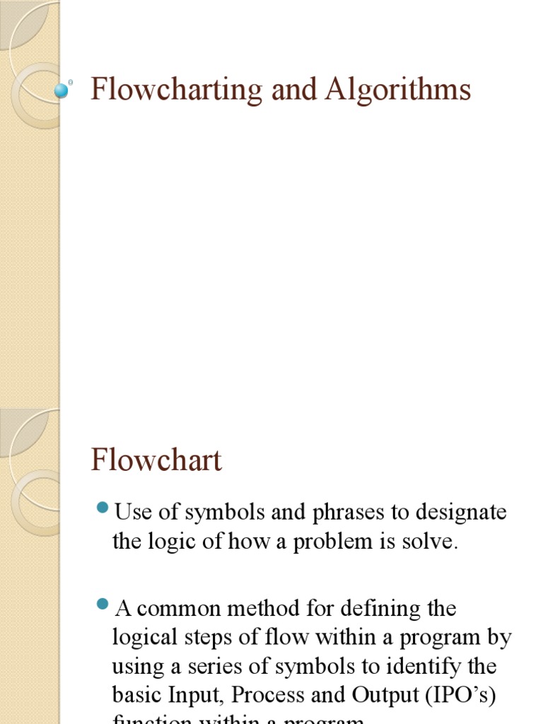 Flowcharting and Algorithms | PDF | Algorithms | Computer Program