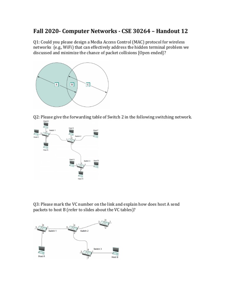 Fall 2020-Computer Networks - CSE 30264 - Handout 12 | PDF