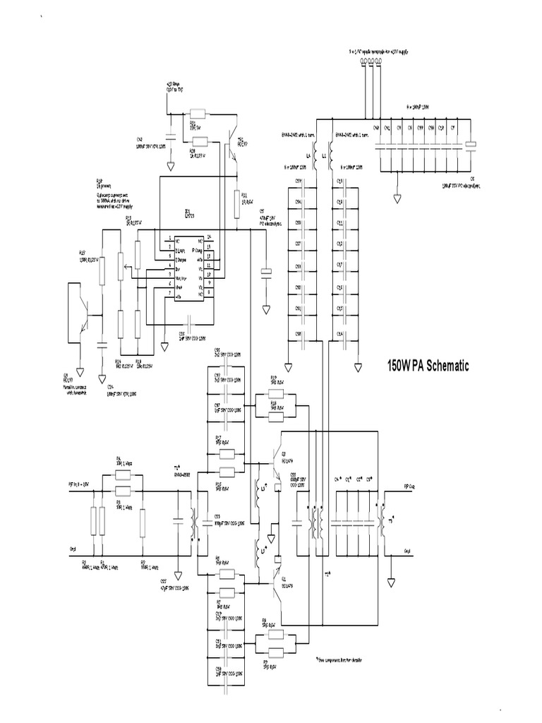 150w Pa Schematic PDF | PDF