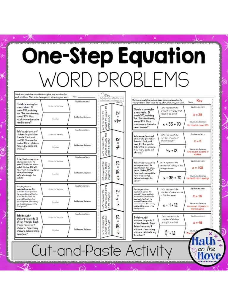 One-Step Equation: Word Problems | Download Free PDF | Equations | Business
