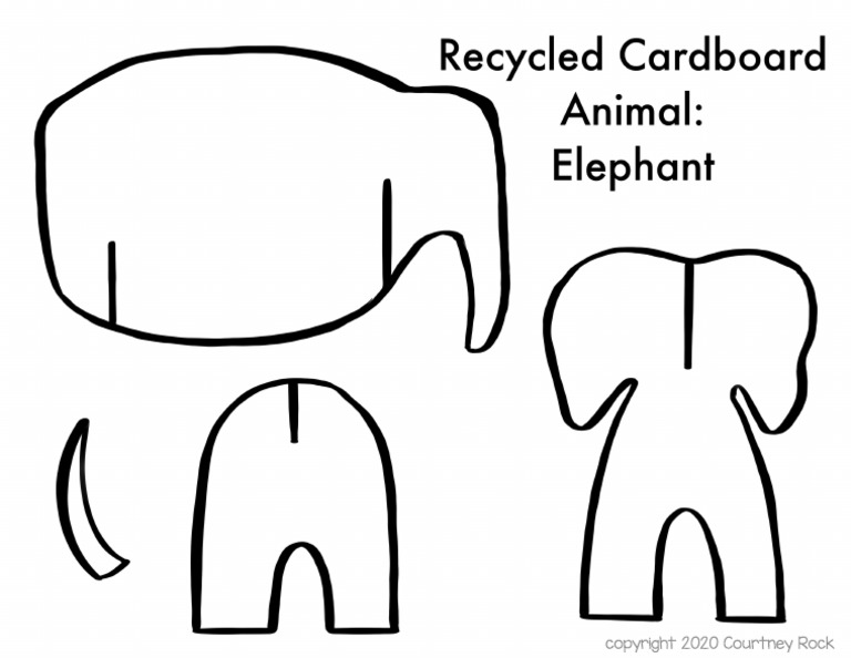 Cardboard Elephant Template | PDF