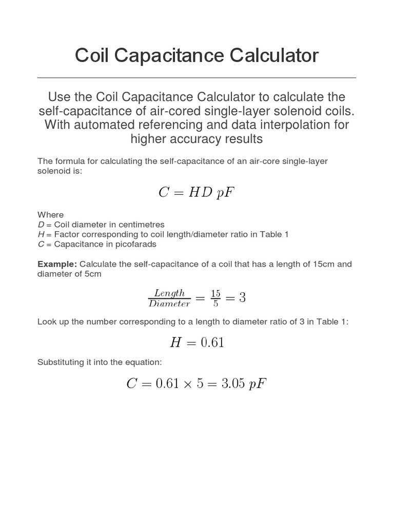 Coil Capacitance | PDF