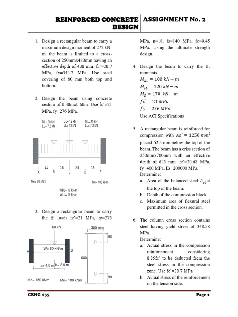 RCD Assignment | PDF | Beam (Structure) | Reinforced Concrete