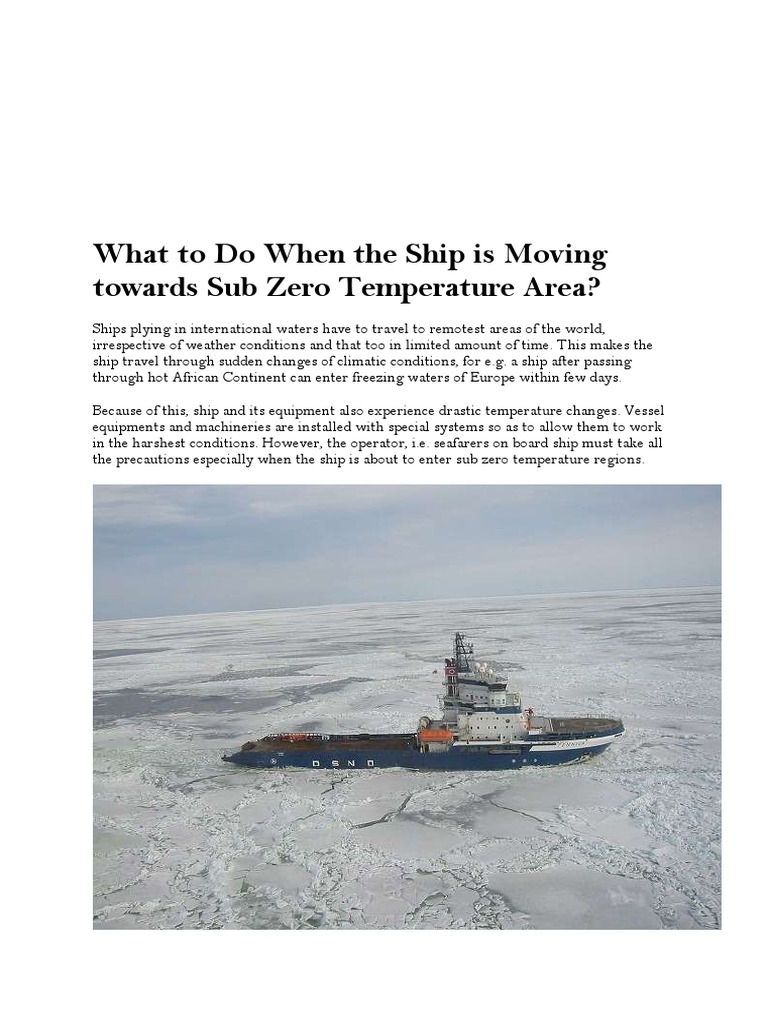 Precautions for Sub Zero Ship Operations | PDF | Ships | Ice