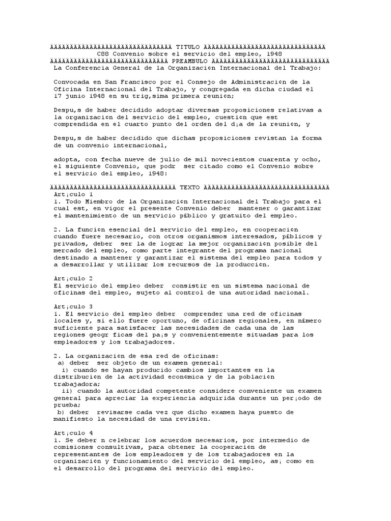 Conve 88 Oit | Descargar gratis PDF | Desempleo | Ciencias sociales