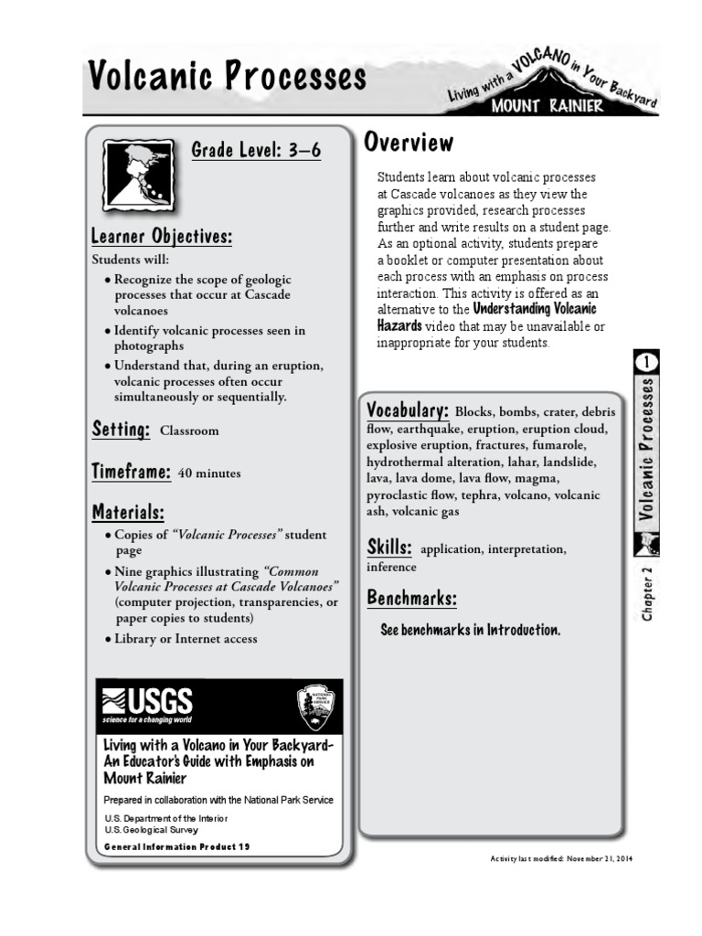 Volcanic Processes: Grade Level: 3-6 | PDF | Volcano | Types Of Volcanic Eruptions