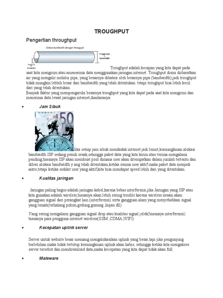 Pengertian dan Faktor Throughput Jaringan | PDF | Bisnis | Komputer
