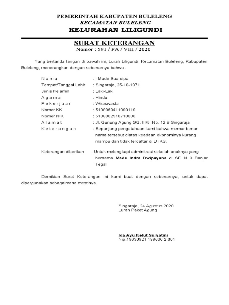 Blangko Surat Ket. Biasa 1 | PDF