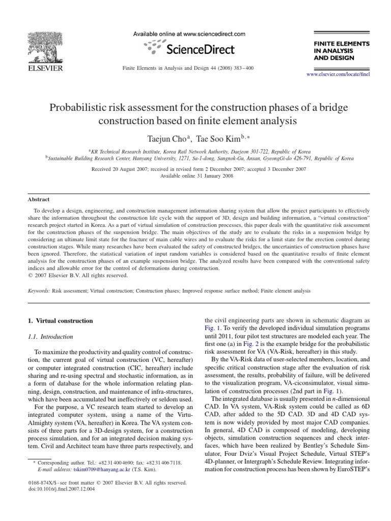 1.4.15. 2008 Probabilistic Risk Assessment For Construction Phases of A ...