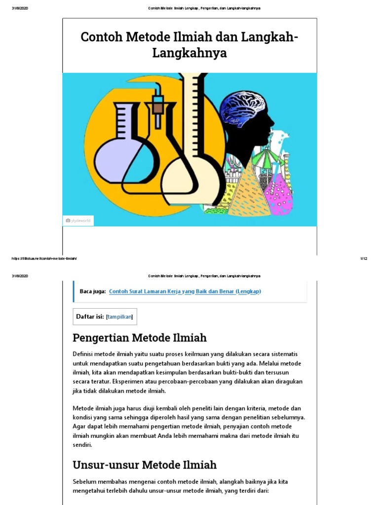 Contoh Metode Ilmiah Lengkap, Pengertian, Dan Langkah-Langkahnya | PDF ...