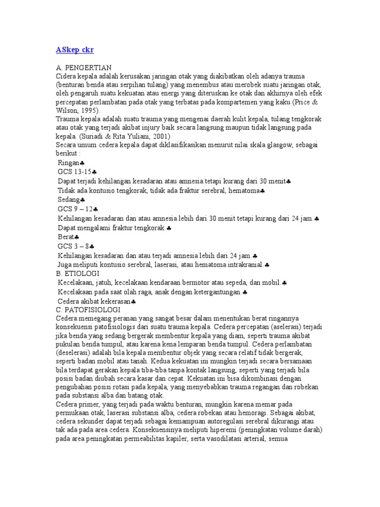 ASkep CKR | PDF | Pengembangan Diri | Kesehatan Holistik