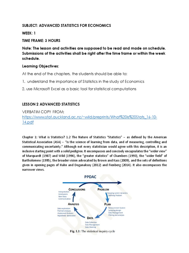 Lesson 2 Advanced Statistics | PDF | Statistics | Data Analysis