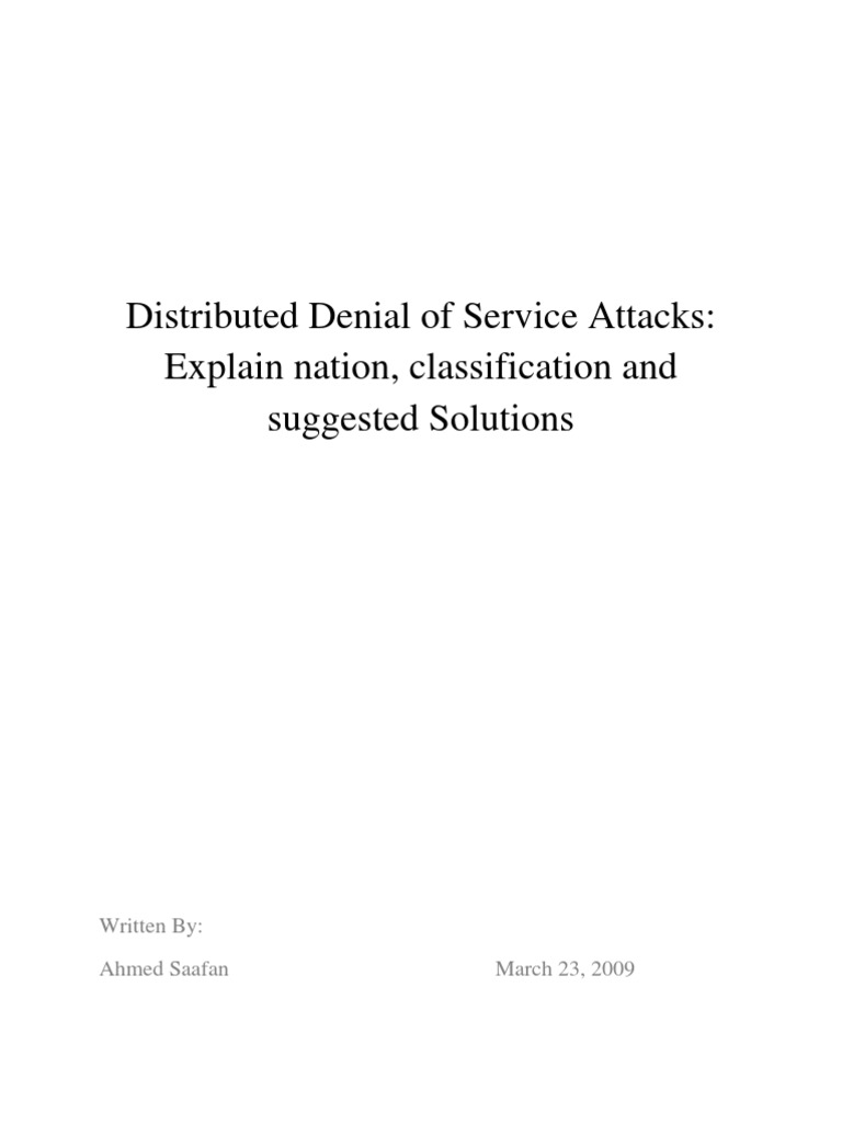 Ddos Attacks Pdf Denial Of Service Attack Transmission Control