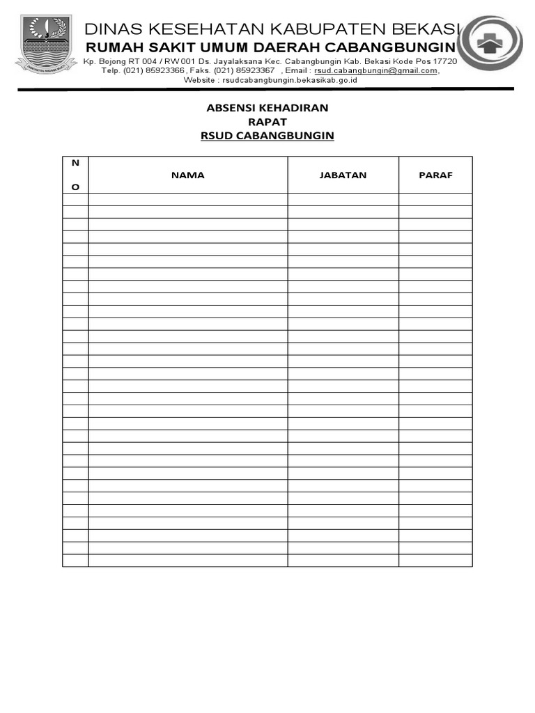 Absen Kehadiran Rapat | PDF