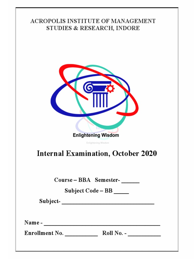 Internal Exam Cover Page Khushi | PDF