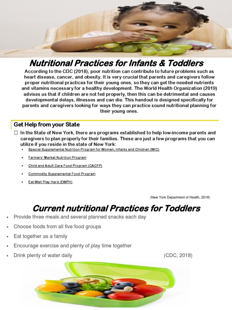 Nutritional Practices Handout | PDF | Caregiver | Foods