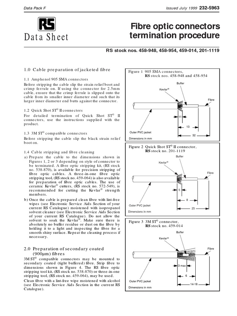 Fibra Optica - RS DataSheet | PDF | Optical Fiber | Electrical Connector