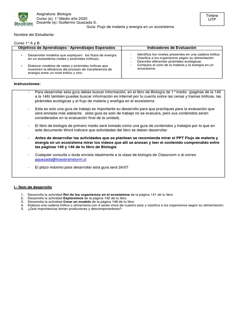 Flujo de Materia y Energía en Ecosistemas | PDF | Ecología | Ecosistema