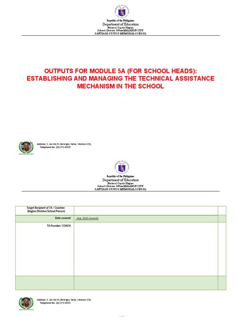 TA PLAN Module 5 | PDF | Teachers | Learning