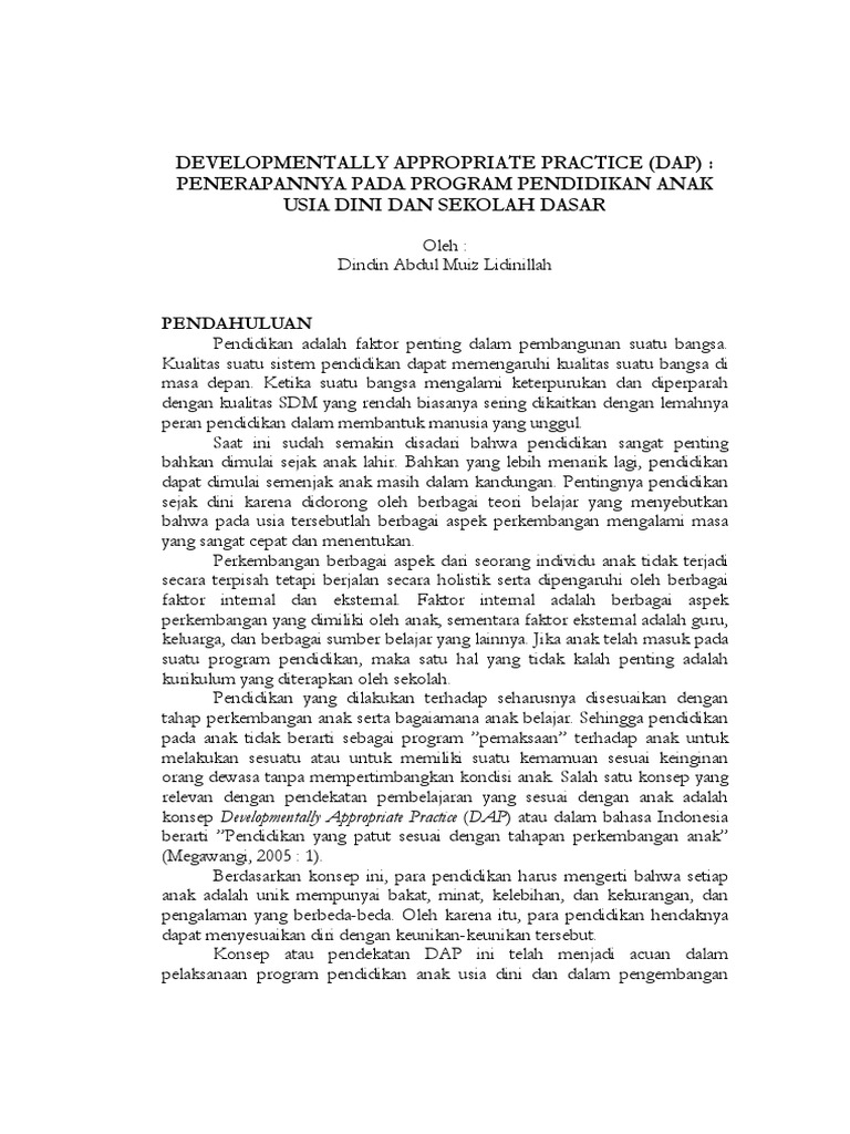 Developmentally Appropriate Practice AP PDF | PDF